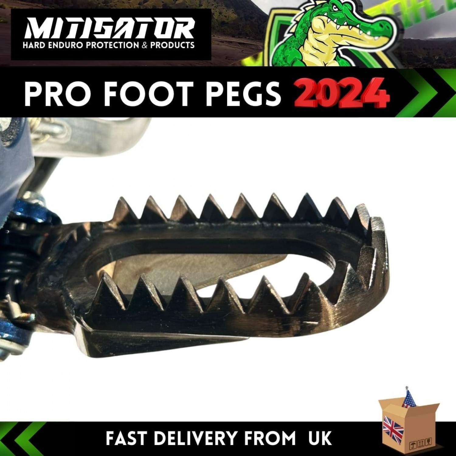 Mitigator Pro Foot Pegs Fits Ktm (EXC/XC-W/XC/SX) Husqvarna (TE/TX/TC ...