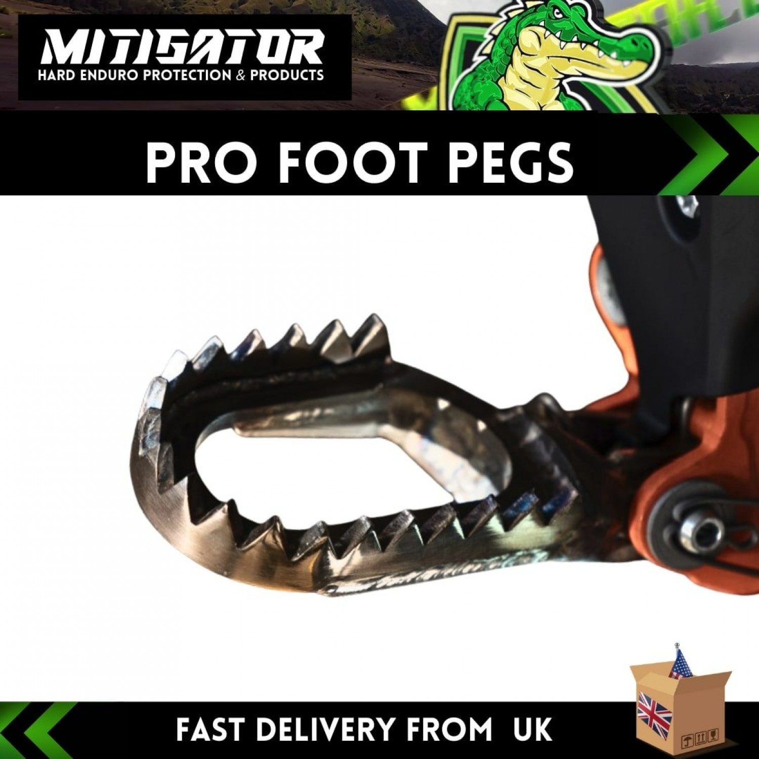 Mitigator Pro Foot Pegs Fits Ktm 2017-2023 Husqvarna 2017-2023 Gasgas ...